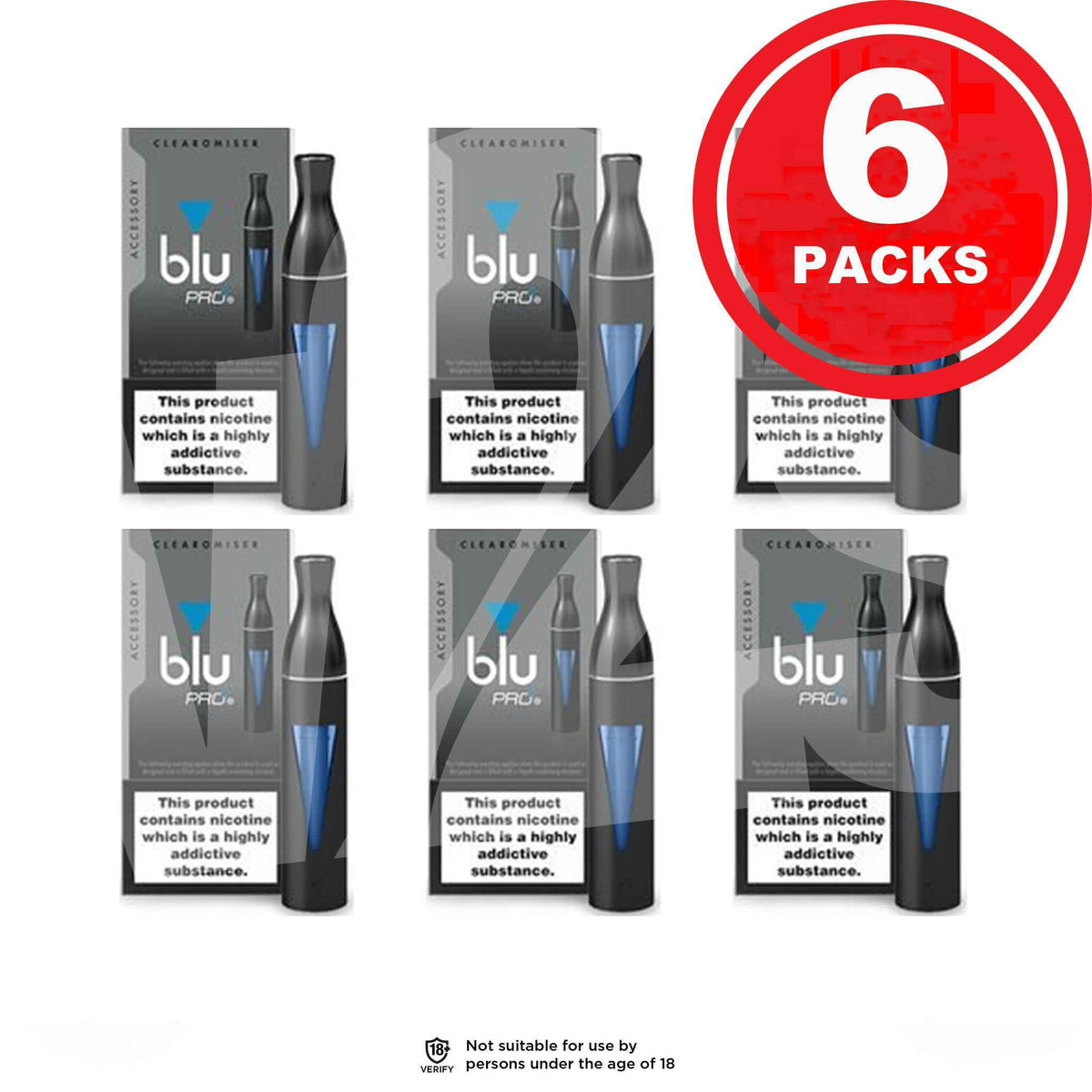 Blu PRO® Clearomiser Tank x 6 Packs (£5 each) – vape2stop