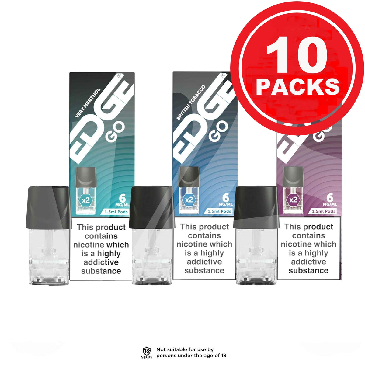 Edge Go Pods x 10 Packs (2 Per Pack) – vape2stop