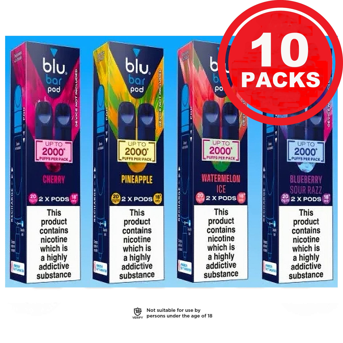 Blu Bar Pods x 10 Packs (20 Pods) – vape2stop