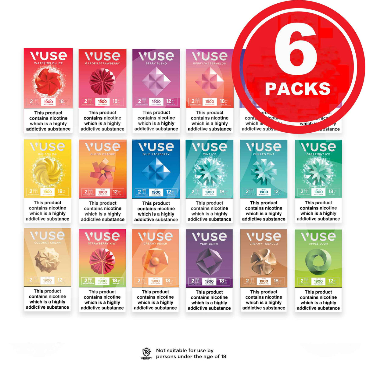 Vuse EPOD refills x 6 Packs (12 Pods). – vape2stop